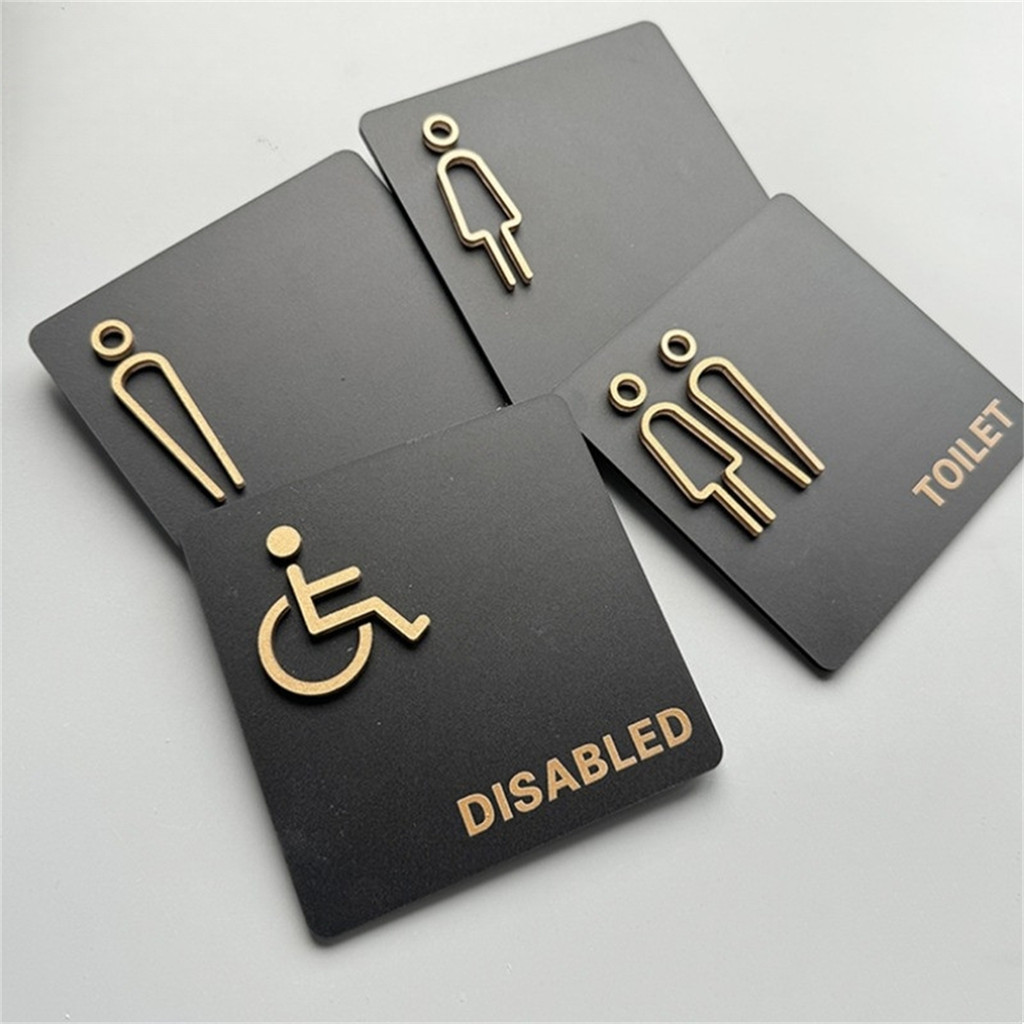 Self-Adhesive Acrylic Restroom Indicator Acrylic Toilet Signs ...