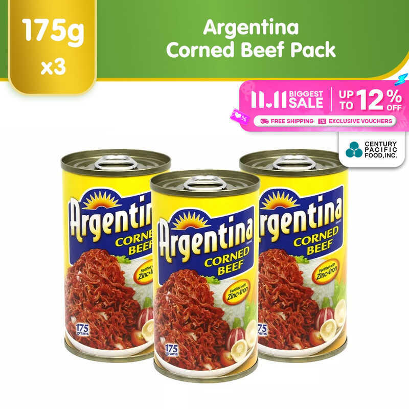 Argentina Corned Beef 175G Pack Of 3 - 100% Pure Beef, High Protein ...