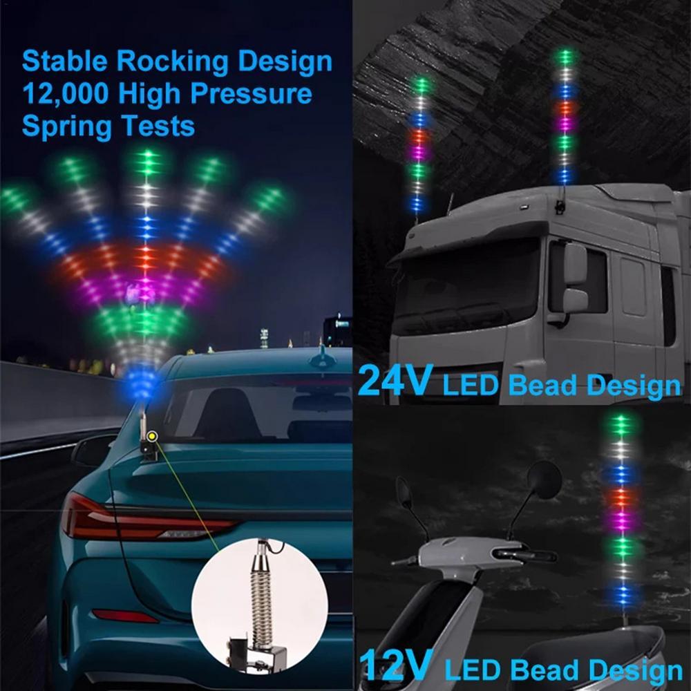 Car Antenna Lights 12-24V Auto directional indicator Lights LED car ...