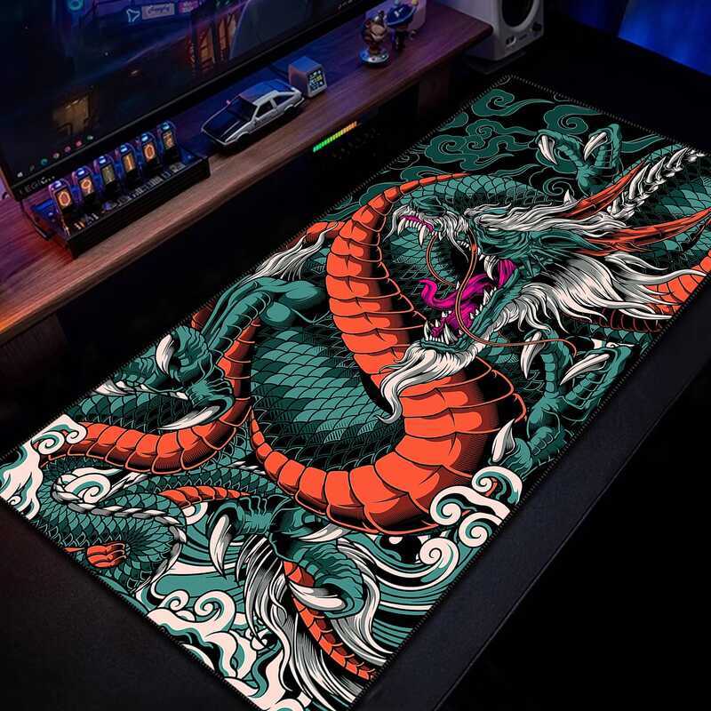 Chinese Dragon Mousepad XXL Large Office Gaming Pad Locking Edge Mouse ...