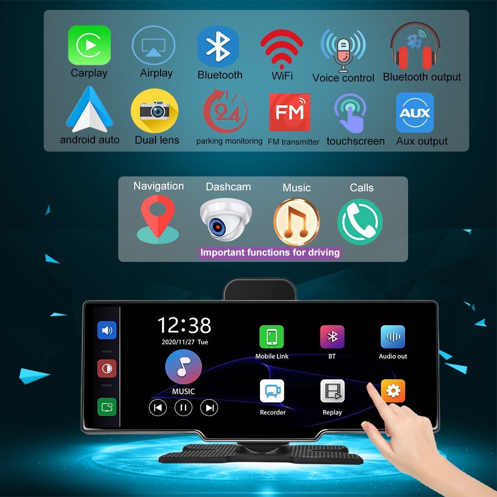 10.26-inch Car Mounted Smart Portable Screen Wireless Carplay Android ...