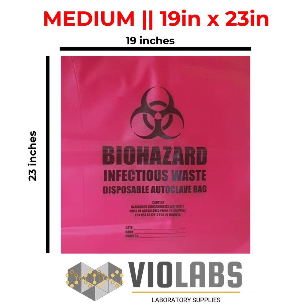 Biohazard Medical Waste Autoclave Autoclavable Bags, Medium, 19in x ...
