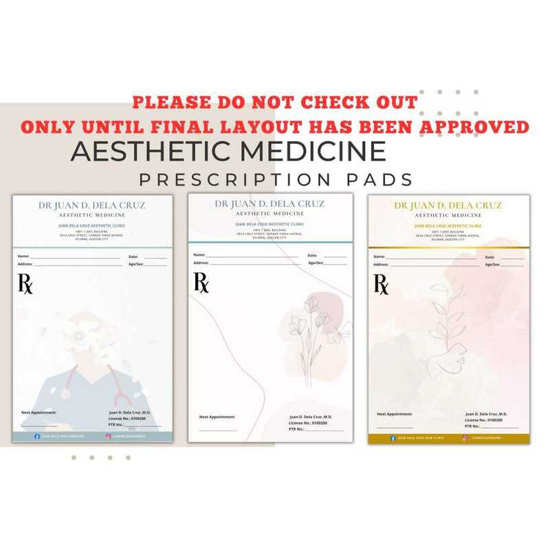 CUSTOMIZABLE RX PRESCRIPTION Pad, MED Cert, LAB Request, MINI PADS 0A1 ...