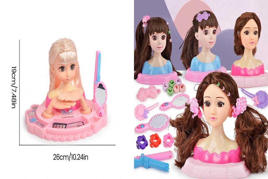 [TS] Kids Doll Head Hair Styling Hair Styling Head Toy Girls Hair ...