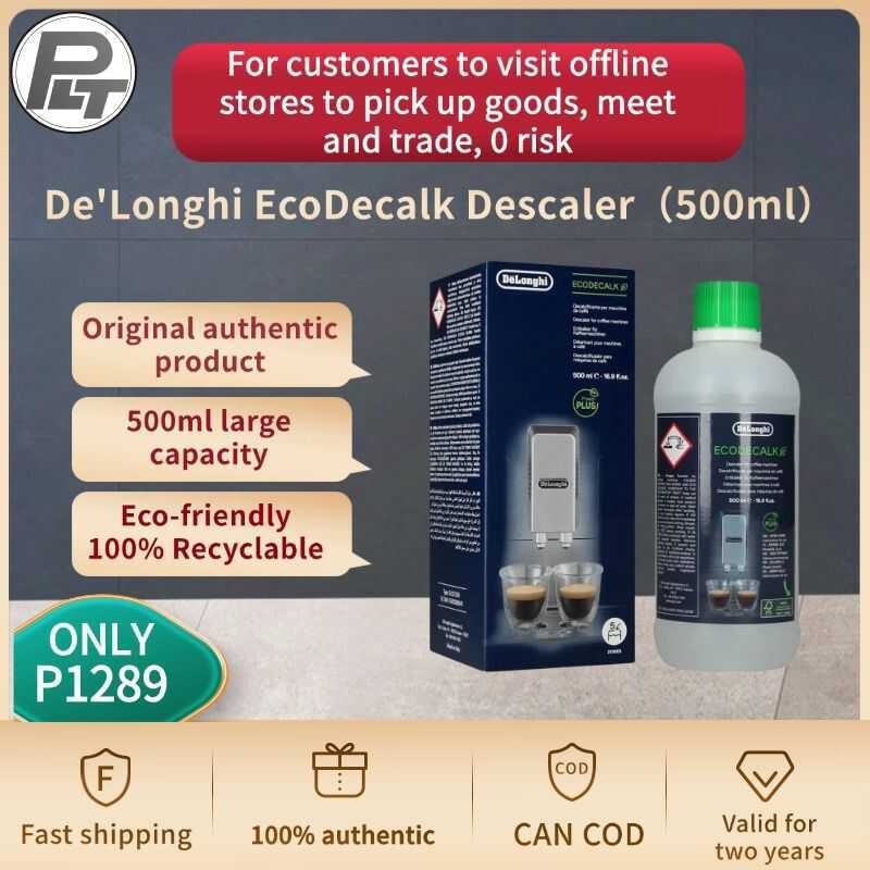 De'Longhi EcoDecalk Descaler, Eco-Friendly Universal Descaling Solution ...