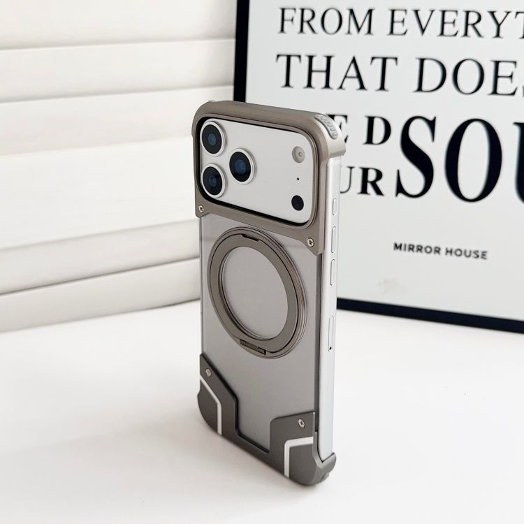 Suitable for 17 Pro Max metal borderless phone case acrylic backboard ...