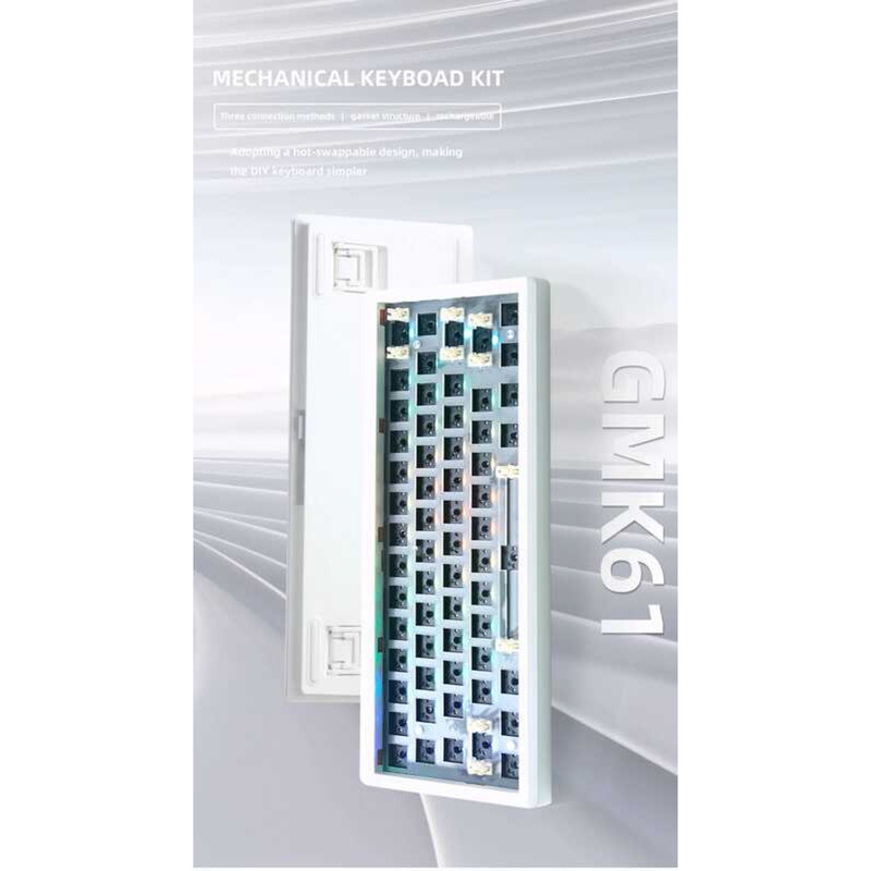 ZUOYA Gmk61 Nical Keyboard Kit Hot-Swappable 3-Mod Bluetooth 2.4G ...