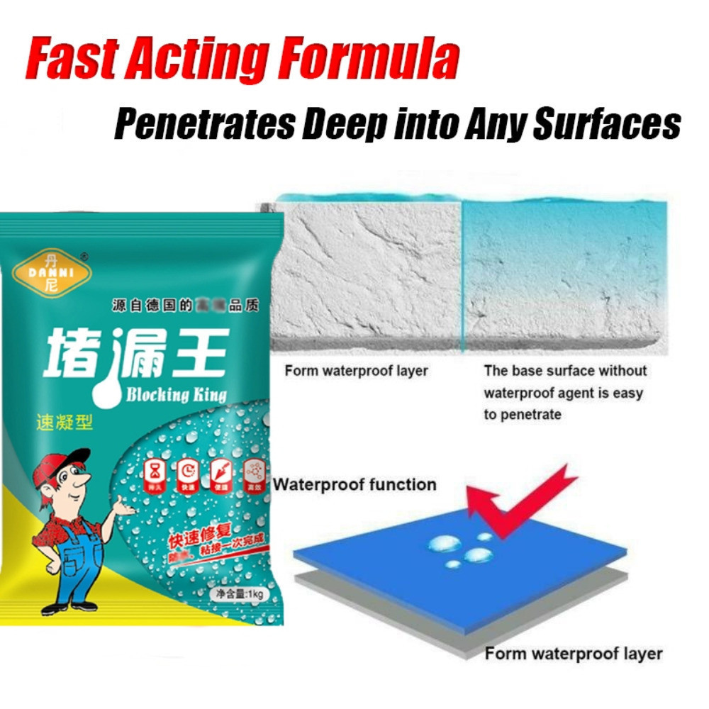 1KG WaterProof Cement Quick Dry Air Cepat Leak Water Proofing Cement ...