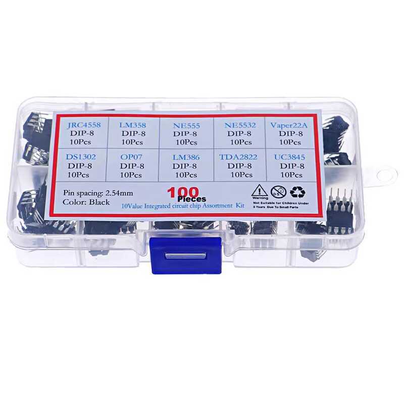 10 Types 100 Common IC Integrated Circuit Chips DIP-8 Direct Insert ...