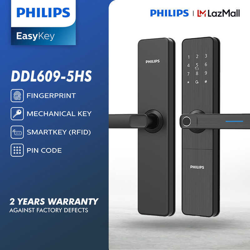 PHILIPS Easykey Ddl609-5Hs Smart Lock - Lever Type 15A | Shopee Philippines