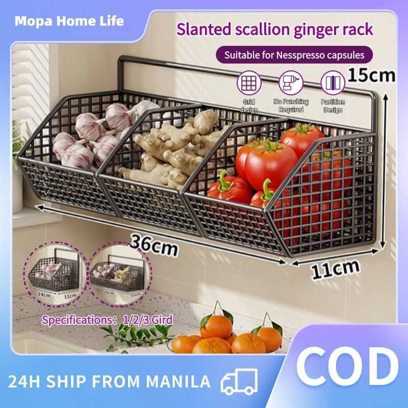 Onion Ginger Garlic Storage Box Kitchen Shelter Free Punching Ginger ...