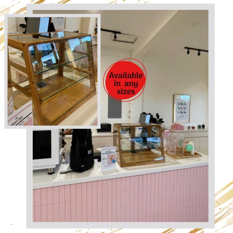 Polaris Fix Tray, Swing Door, Slanted Pastry Food Cabinet Glass Wood ...