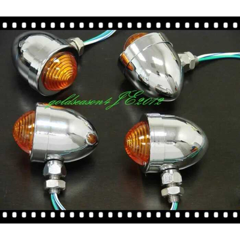 X 4 CHROME BULLET Turn Signal For Kawasaki VN Suzuki Honda Shadow ...