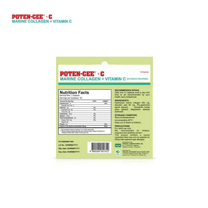 MARINE Poten-Cee+C Collagen+Vit C 10'S Poten-Cee+ Collagen+Vit | Shopee ...