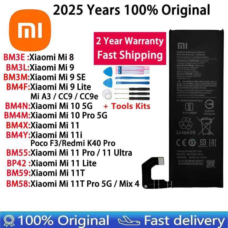 90 100% 1 Original Battery For Xiaomi Mi 8 9 10 11 11I 11T Pro 5G Ultra ...