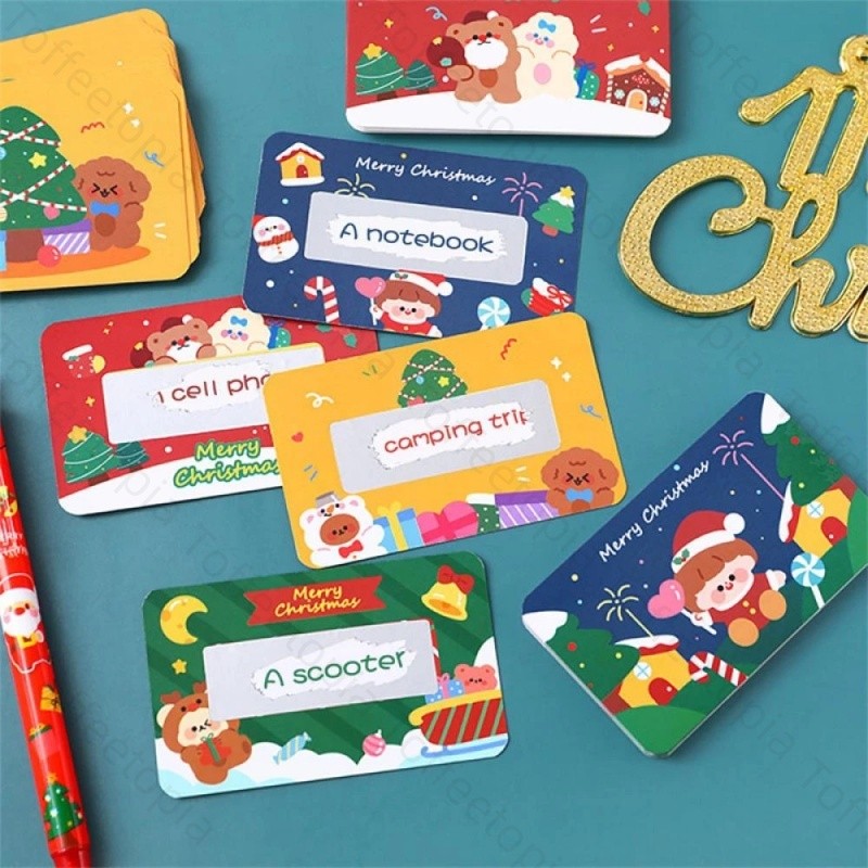 20Pcs Sheet Christmas Scratch Card DIY Interactive Scratch Card Student ...