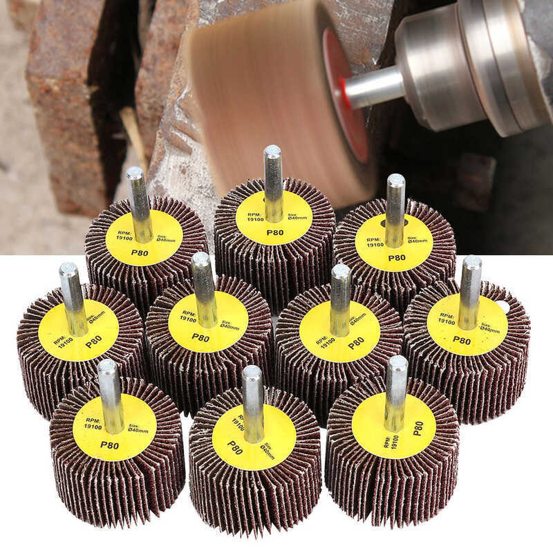 Sanding Drill Bit 10Pcs Abrasive Flap Wheel Sander 1.6 X 1 0.2In Set ...