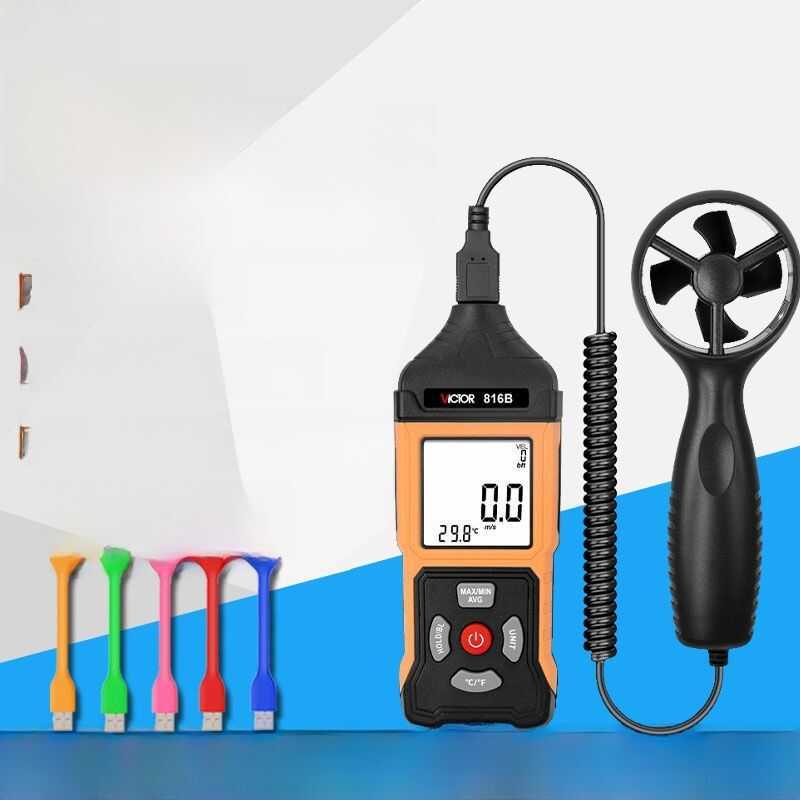 Handheld Digital Wind Speed Meter Victor Vc816b Gauge Measurement ...