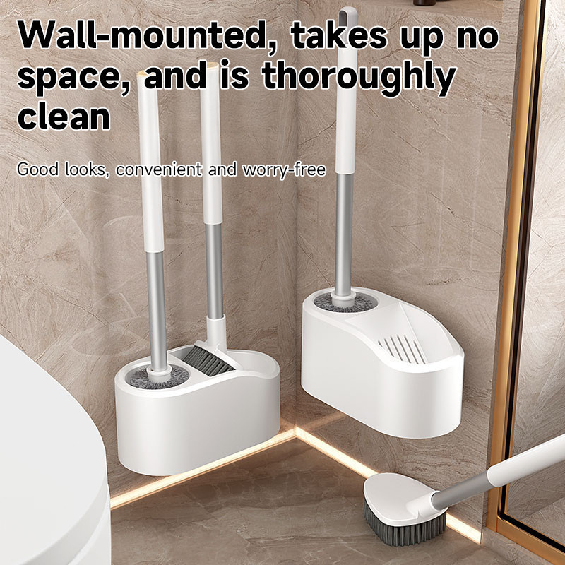 hygienic 4-function toilet set includes angled brush, slim scraper and ...