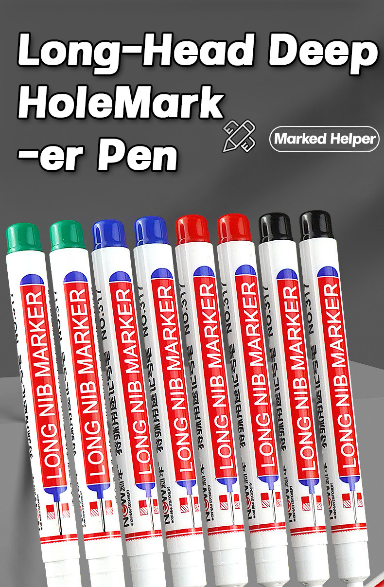 5PCS Big Capacity Quick Drying Waterproof Long Tip Marker Pen Long Head ...