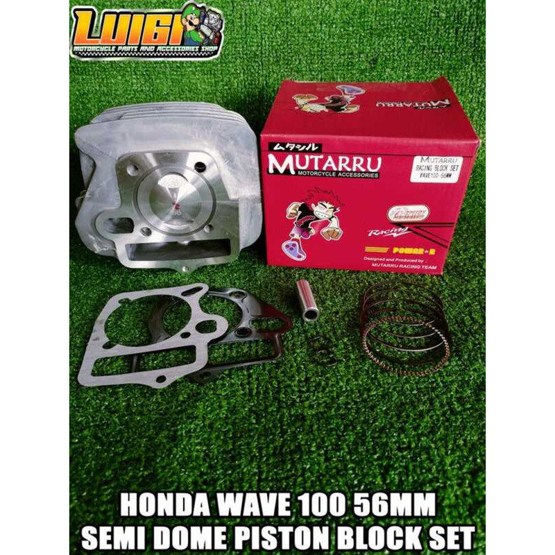 MUTARRU HONDA WAVE 100 56Mm SEMI DOME PISTON CYLINDER BLOCK SET E97 ...