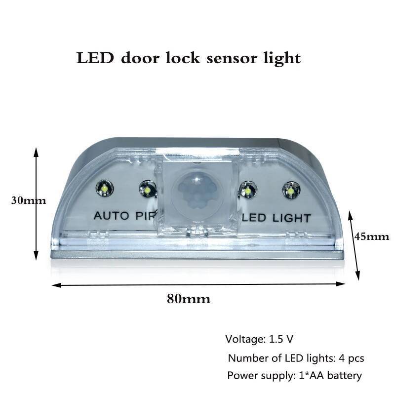 Cabinet LED Induction Small Night PIR Infrared IR Wireless Door Lock ...