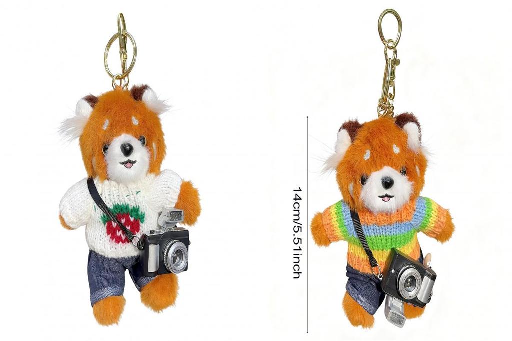 KA* Plush Charm Keychain Cute Animal Plush Keychain Cute Red Panda ...