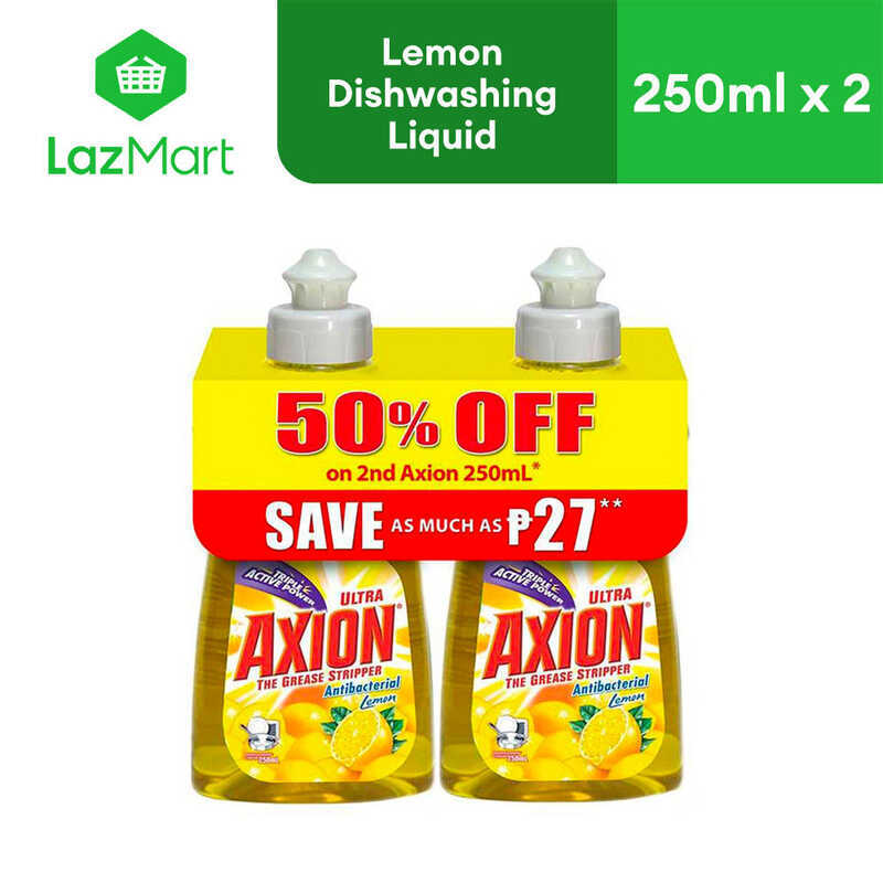 Axion Antibacterial Dishwashing Liquid Lemon 250Ml - Pack Of 2 191 ...