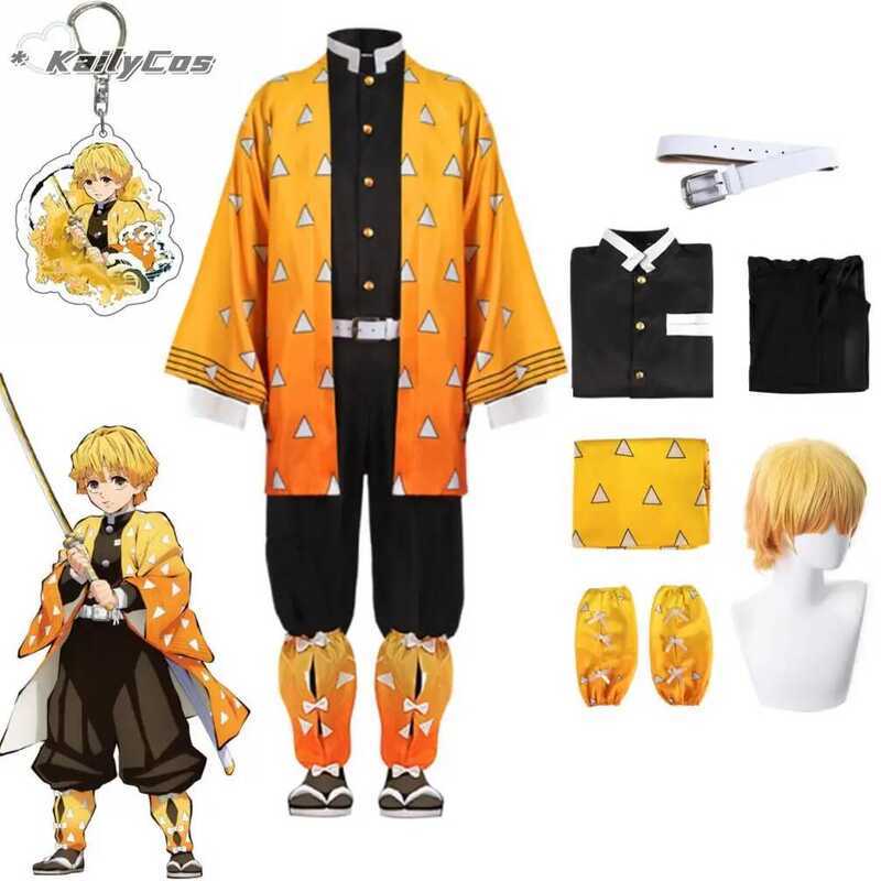 Y Anime Demon Slayer Kimetsu No Yaiba Agatsuma Zenitsu Cosplay Costume ...