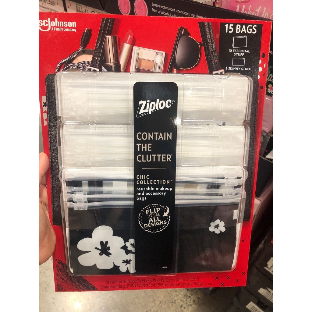 Ziploc Contain The Clutter Reusable Bags Chic Collection | Shopee ...