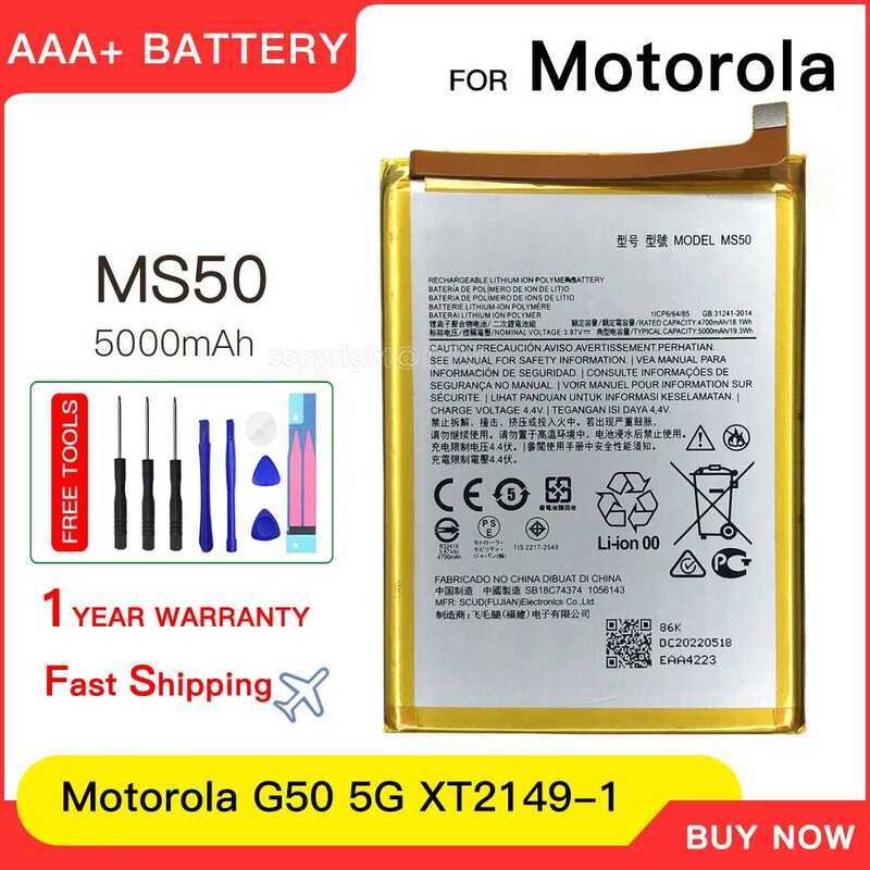 100% 3 E3 Genuine Ms50 5000Mah Battery For Motorola G50 5G Xt2149-1 ...