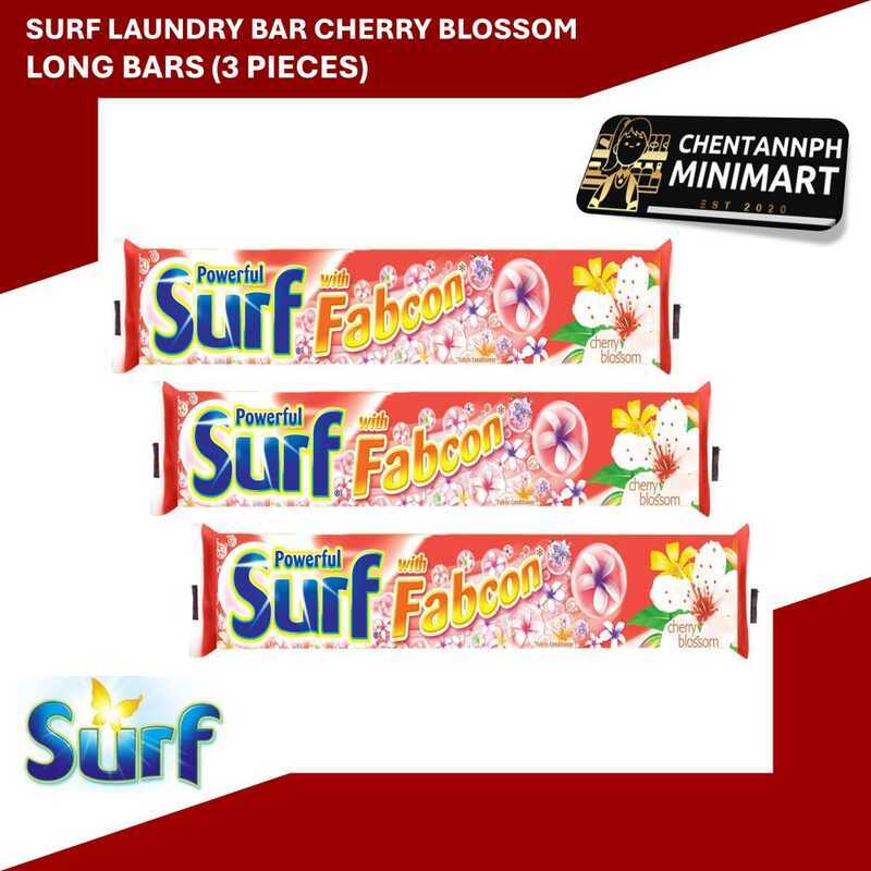 Surf W/ Fabcon Cherry Blossom Detergent Laundry Bar Soap Long Bars - 3 ...