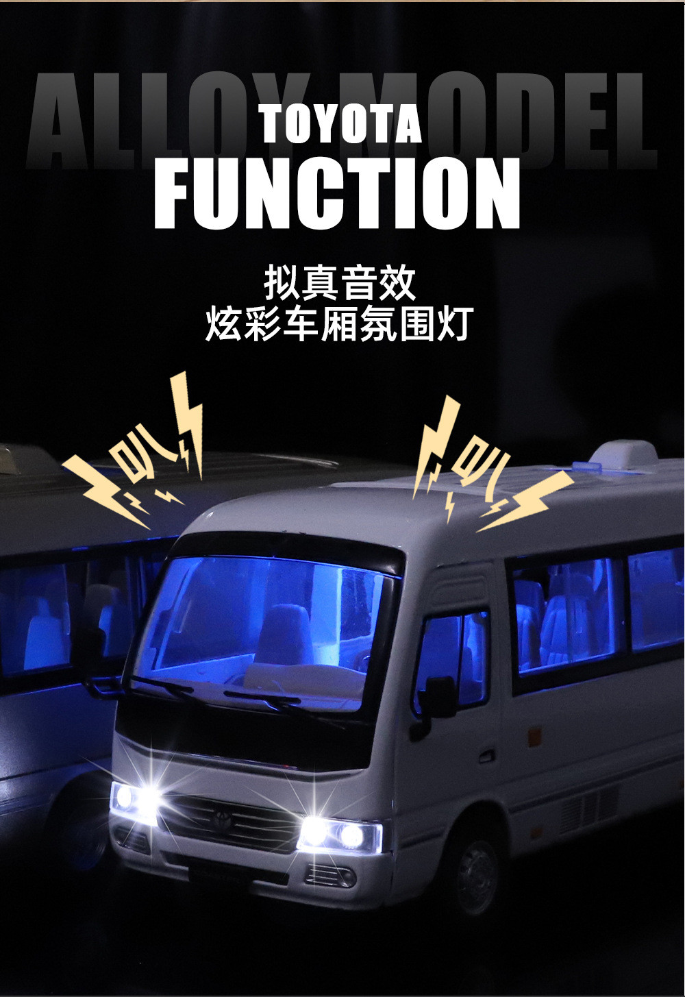 1: 24 Toyota Koster Alloy Car Model Sound Light Pull Back Simulation ...