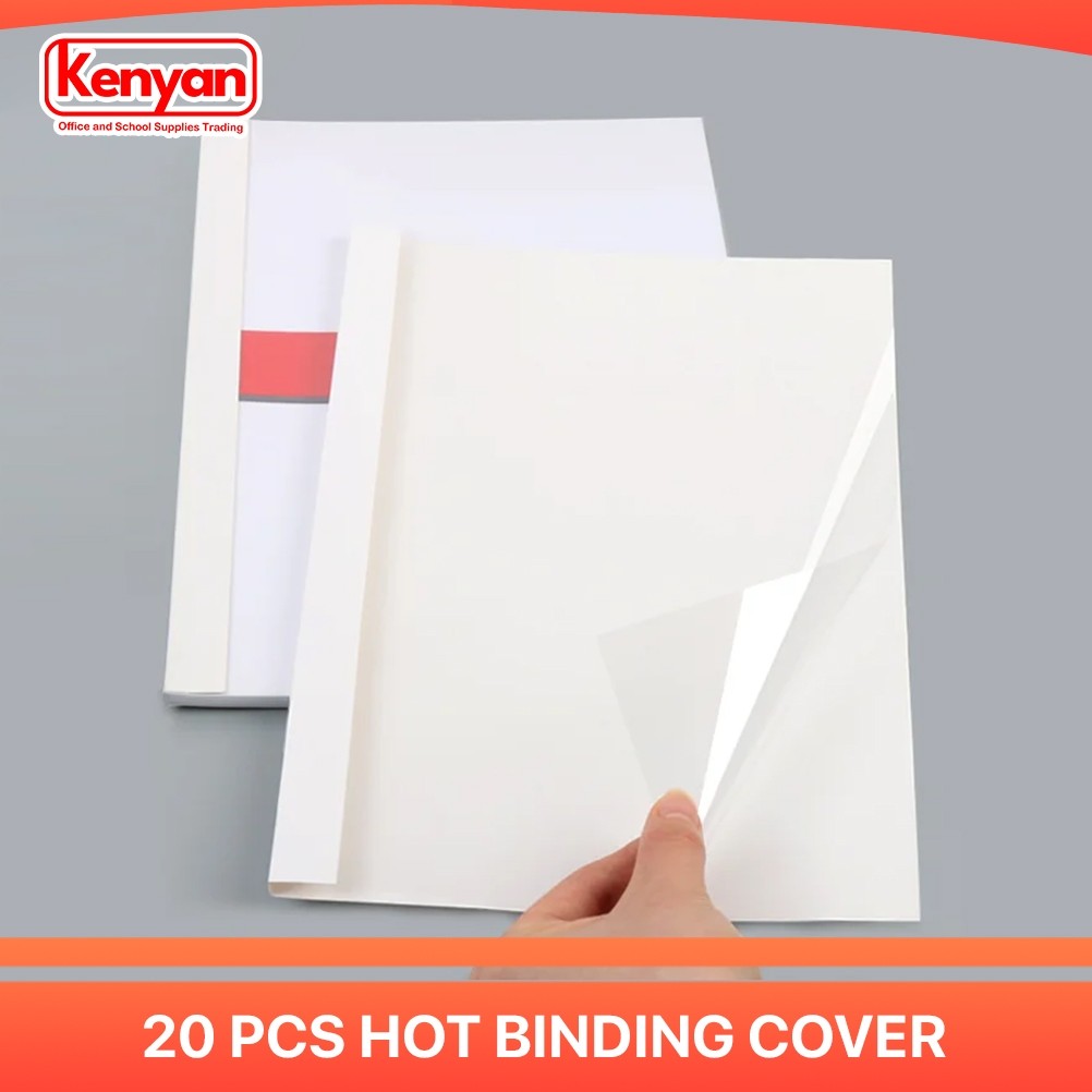 20pcs Hot Melt A4 Binding Cover [2/4/6mm size] White Thermal Sealing ...