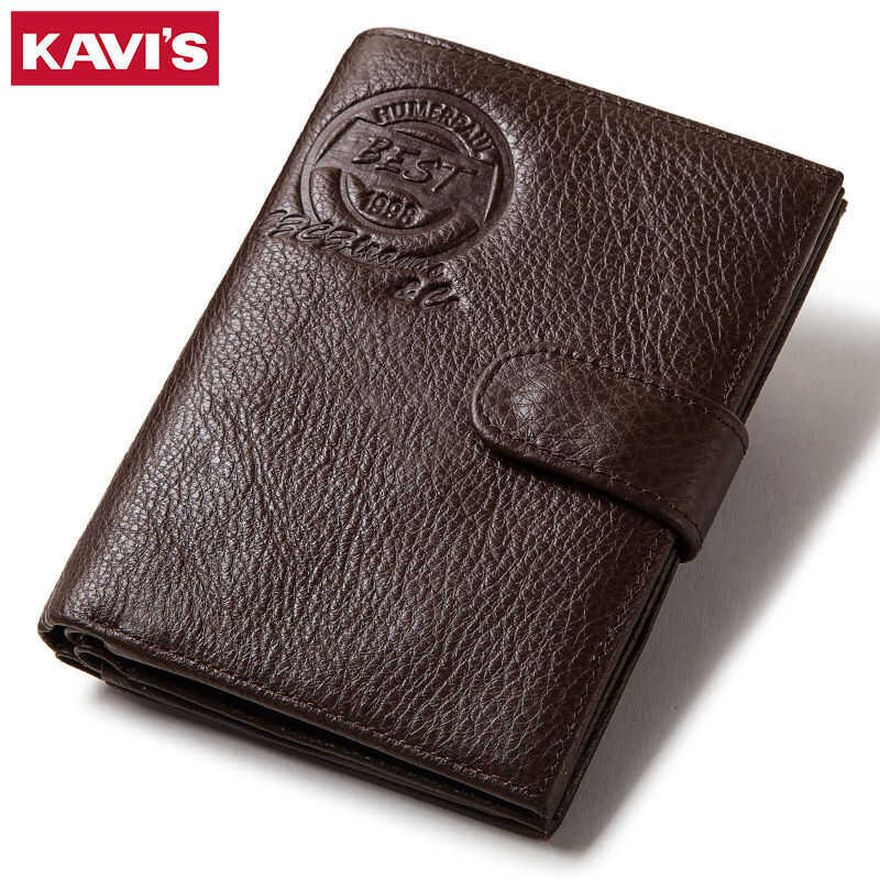 KAVIS Genuine Leather Wallet Men Holder Coin Purse Magic Walet ...