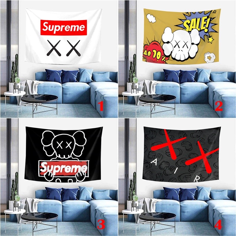 Kaws Supreme Tapestry Background Polyester Tapestry Bedroom Dormitory ...