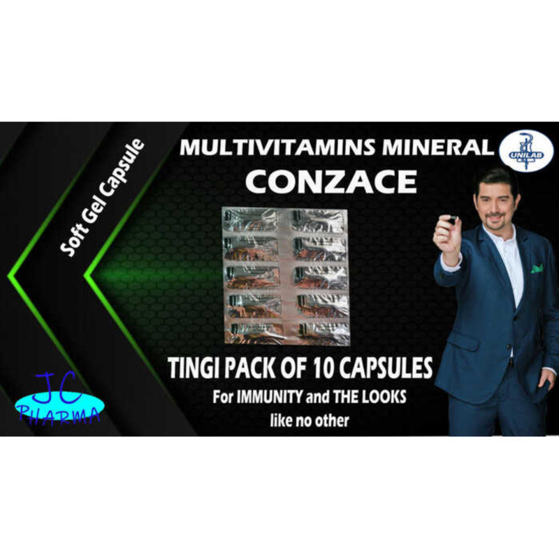 AUTHENTIC MULTIVITAMINS MINERAL CONZACE - TINGI PACK OF 10 CAPSULES A8f ...