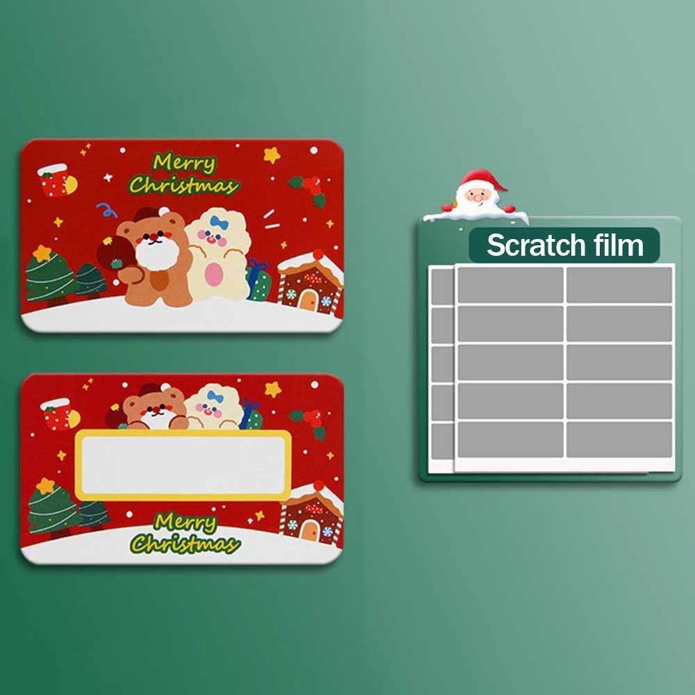 20pcs Cartoon Christmas Series Scratch Card Handwritten Interactive ...