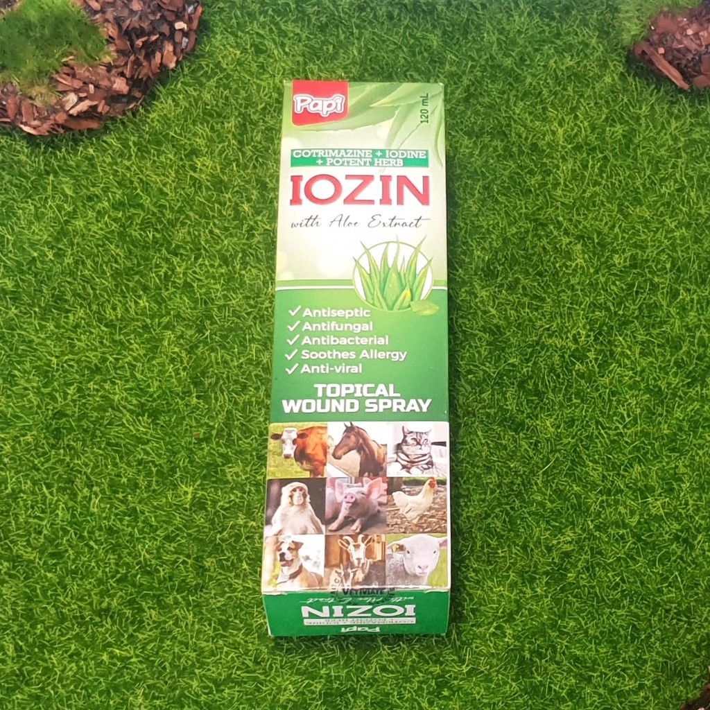 Papi Iodine + Potent Herbs Iozin with Aloe Extract Wound Spray 120ml ...
