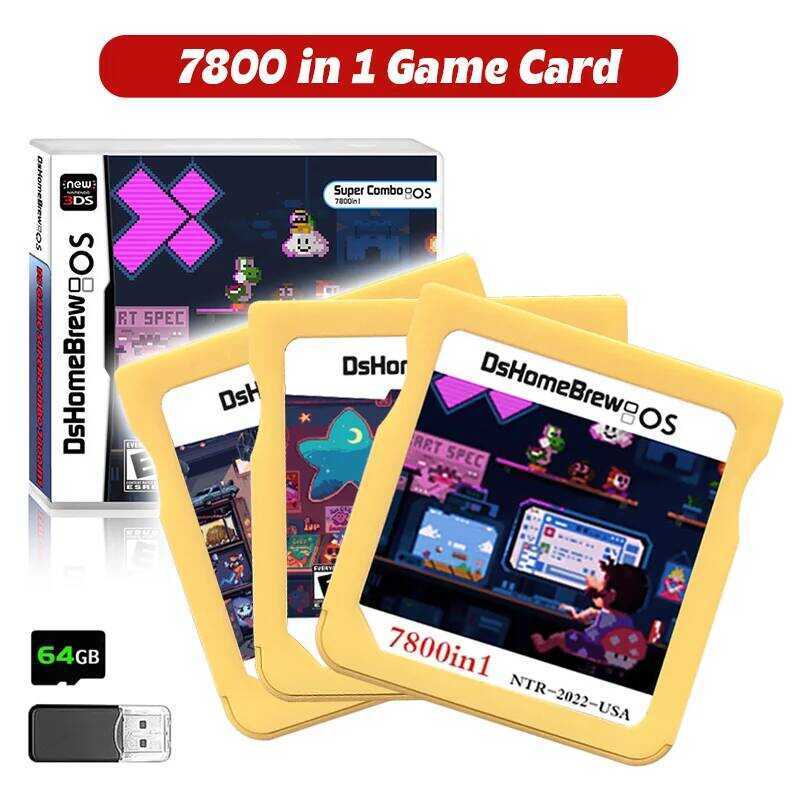 2 New 3 DS Card 7800 In 1 Game Collection R4 3Ds Flash For NDSL Ndsi ...