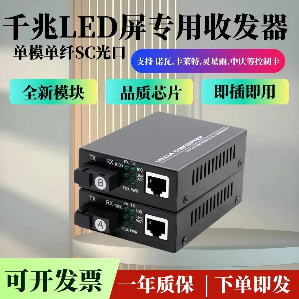 ☑♥ Gigabit LED Display Dedicated Fiber Optic Transceiver Lingxing Rain ...