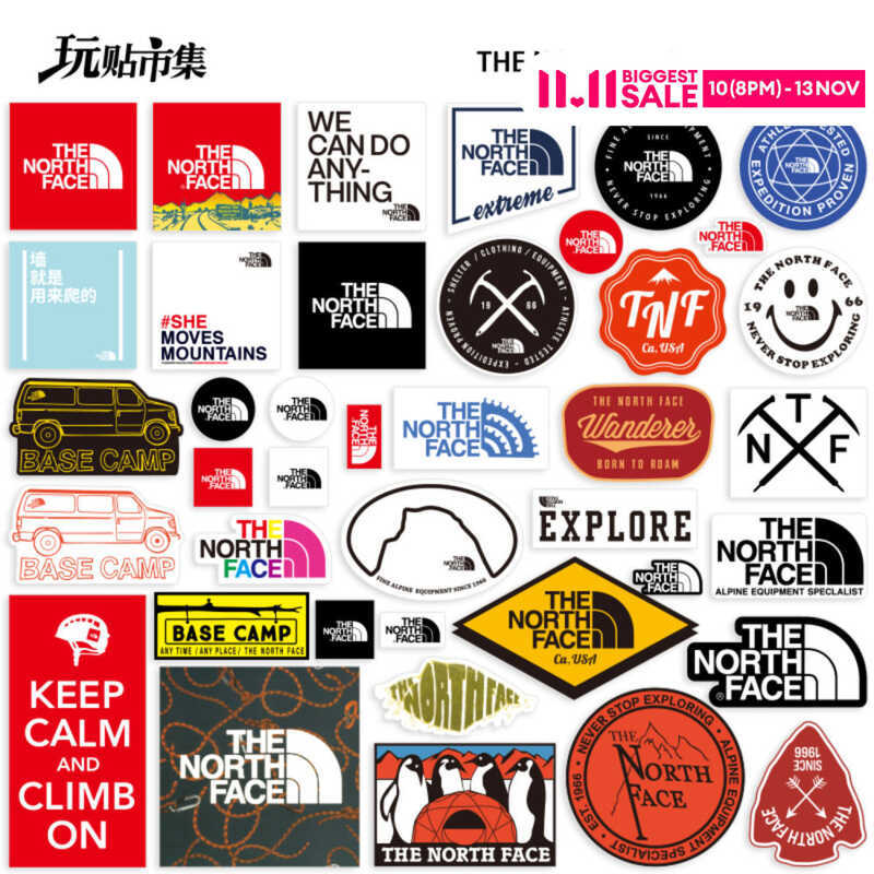 Outdoor Adventure North Face Sticker Waterproof Luggage Skateboard ...