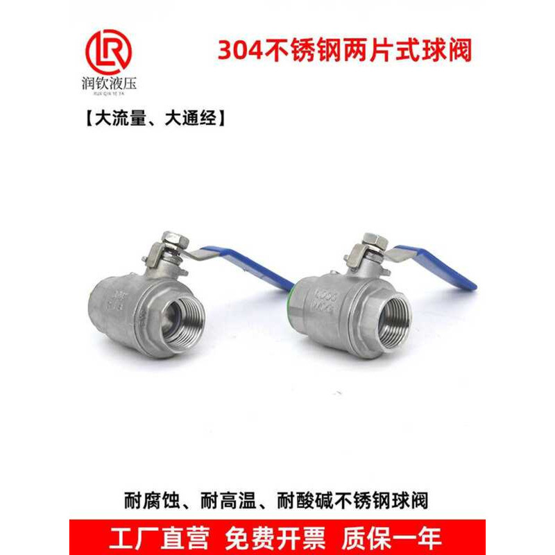 304 Stainless Steel Two-Piece Full Bore Ball Internal Thread Valve ...