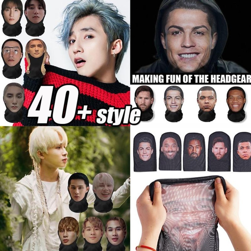 3D Funny Face Mask Balaclava Ronaldo Messi Mr Bean Jason Statham ...