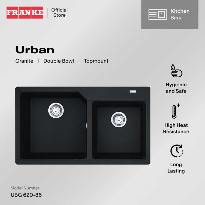 Franke Urban Kitchen Sink Granite Double Bowl UBG 620-86 70F | Shopee ...