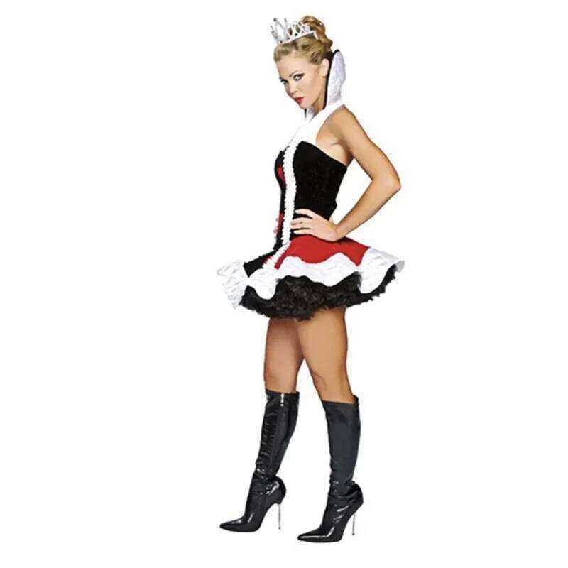 omen Adult Red Of Heart Cosplay Dress Halloween Masquerade Alice In ...