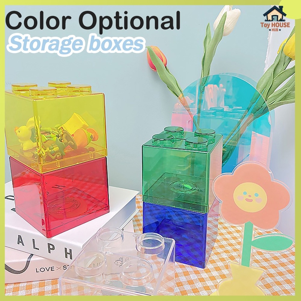 Ins Transparent Alkansya Blocks Shape Coin Box Money Bank Stackable ...