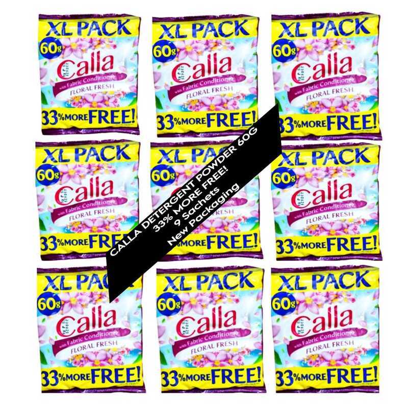COD 9 SACHETS 60G/45G CALLA DETERGENT POWDER 6De | Shopee Philippines