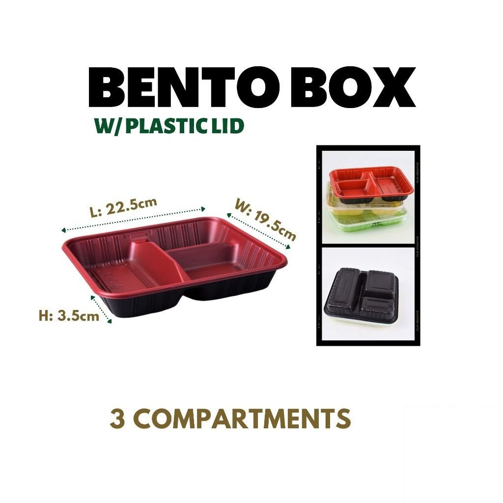(100pcs) Thick Food Material Wholesale Red Bento Box Disposable Lunch ...