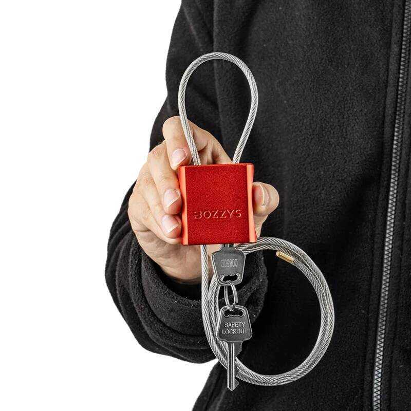 BOZZYS 4mm Adjustable Cable Lockout Padlock with 3 keys LOTO Locks Bike ...